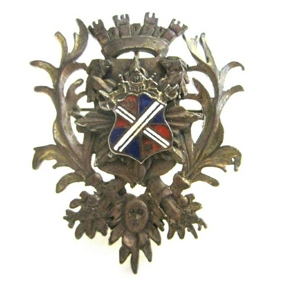 Jewelry | Art Deco Figurative Heraldic Crown Crest Brooch Pendant Coat ...